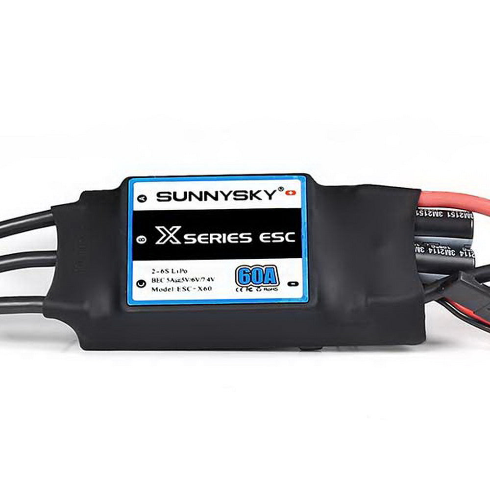 SUNNYSKY X60A 2-6S Brushless ESC with 5V/6V/7.4V/5A BEC – SunnySky USA